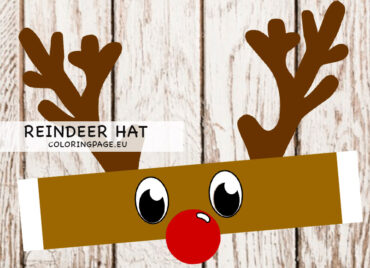 Printable Reindeer hat preschool | Coloring Page