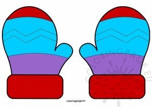 Colorful mittens printable | Coloring Page