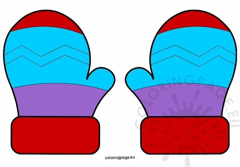 Colorful mittens printable | Coloring Page