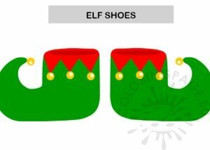 Green cartoon Christmas elf shoes | Coloring Page