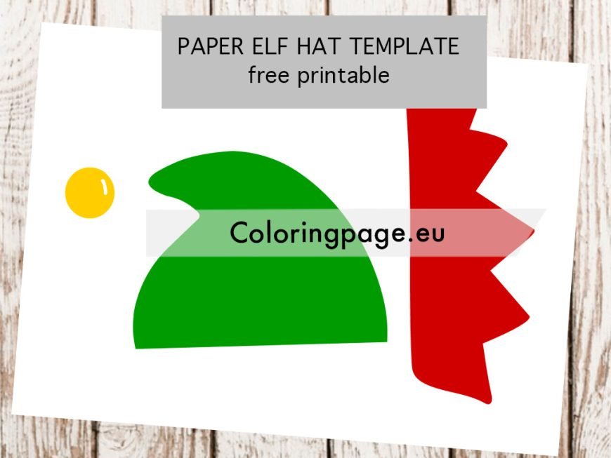 Printable Green elf hat | Coloring Page