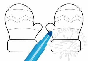 Black and White Mittens | Coloring Page