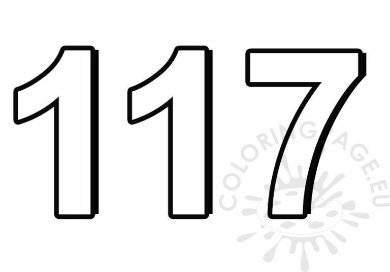 Number 117 template printable | Coloring Page