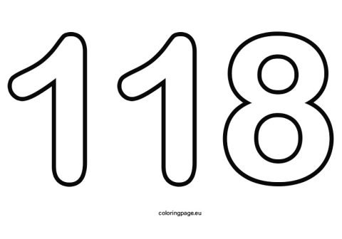 Number 118 outline | Coloring Page