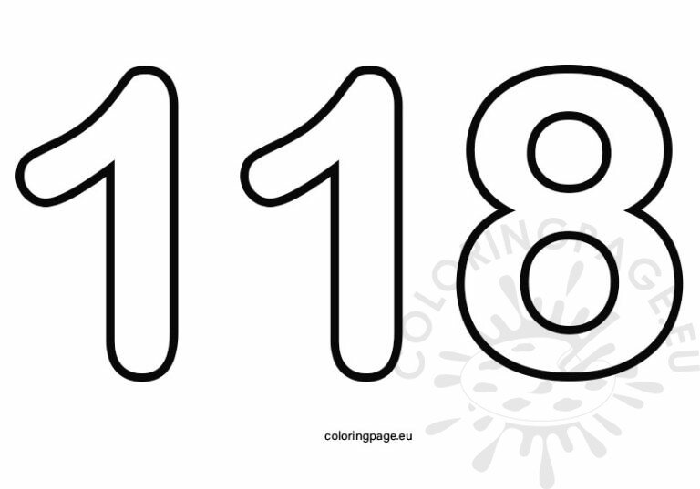 Number 118 outline | Coloring Page