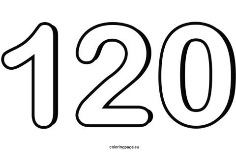 Number 120 black and white | Coloring Page