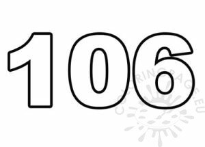 Number 106 outline | Coloring Page