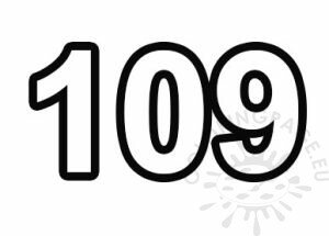 Printable Number 109 | Coloring Page