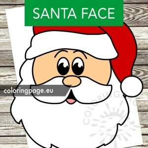 Simple Santa Face | Coloring Page