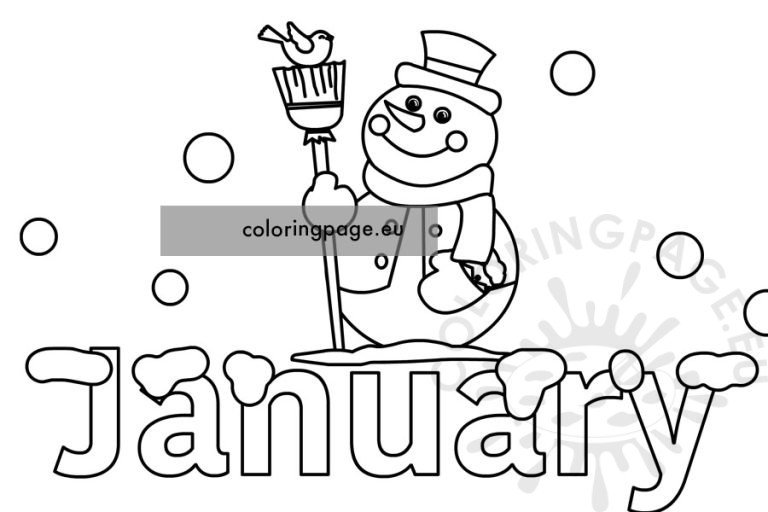 Snowman January coloring page | Coloring Page