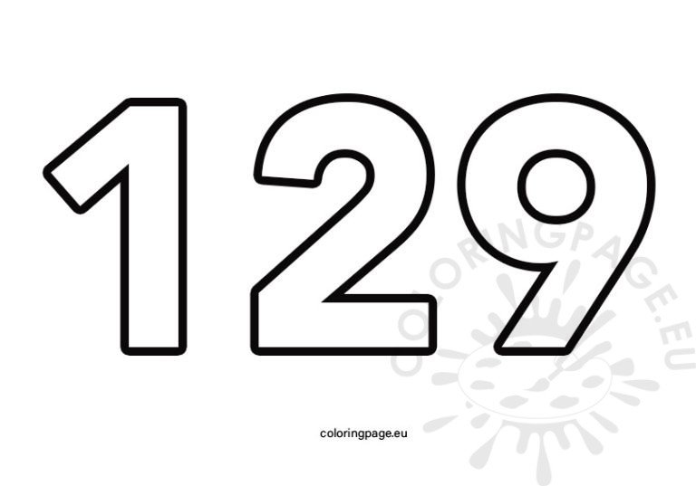 Number 129 | Coloring Page