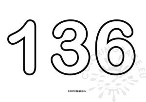 Number 136 outline | Coloring Page