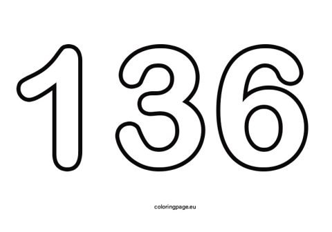 Number 136 outline | Coloring Page