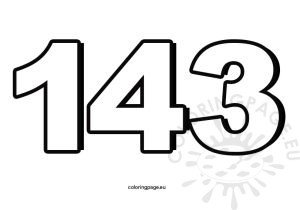 Free printable number 143 | Coloring Page