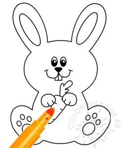 Easter Bunny with carrot | Coloring Page