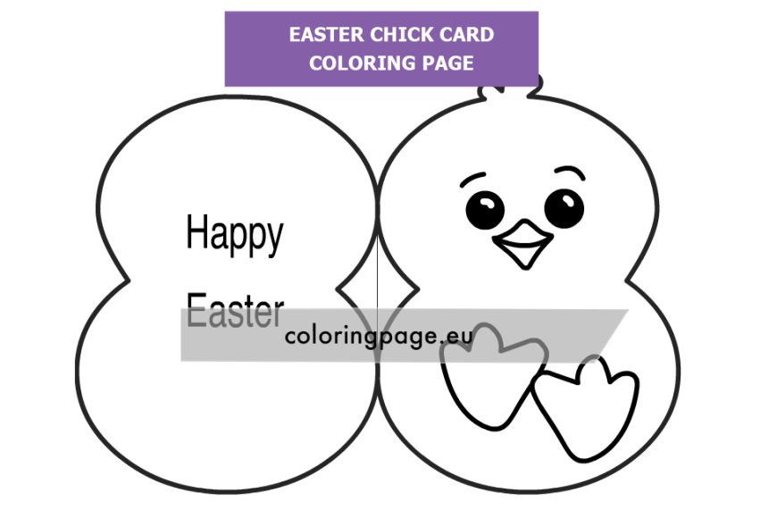 Easter Chick Greeting Card coloring | Coloring Page