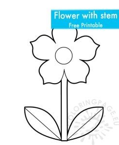 Flower with stem | Coloring Page