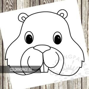Paper Groundhog Face Mask | Coloring Page