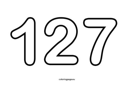 Number 127 outline | Coloring Page