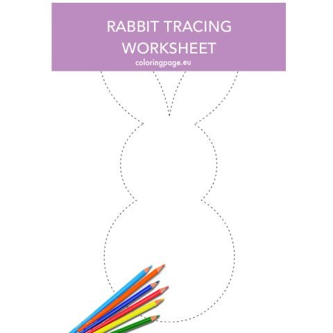 Rabbit Bunny Tracing Worksheet | Coloring Page