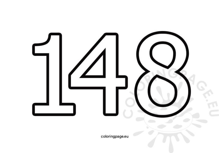 Number 148 printable | Coloring Page