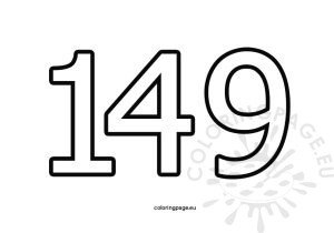 Number 149 black and white | Coloring Page