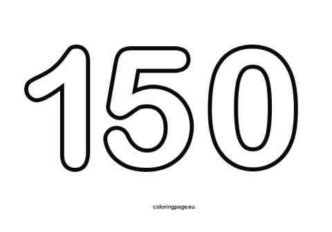 Printable number 150 | Coloring Page