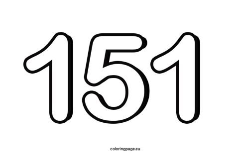 3D Number 151 | Coloring Page