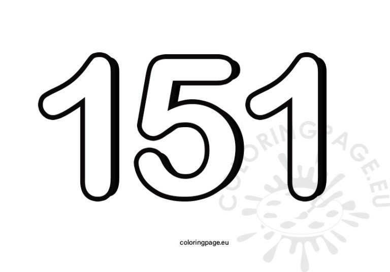 3D Number 151 | Coloring Page