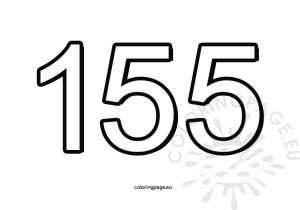 Printable Number 155 | Coloring Page