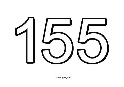 Printable Number 155 | Coloring Page