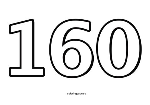 Printable Number 160 | Coloring Page