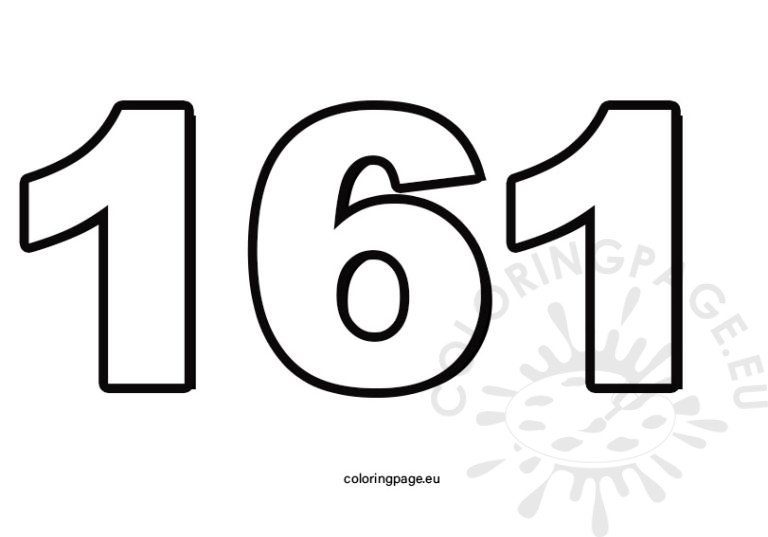 Number 161 outline | Coloring Page