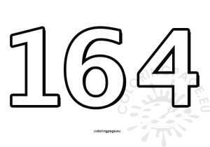 Printable number 164 | Coloring Page