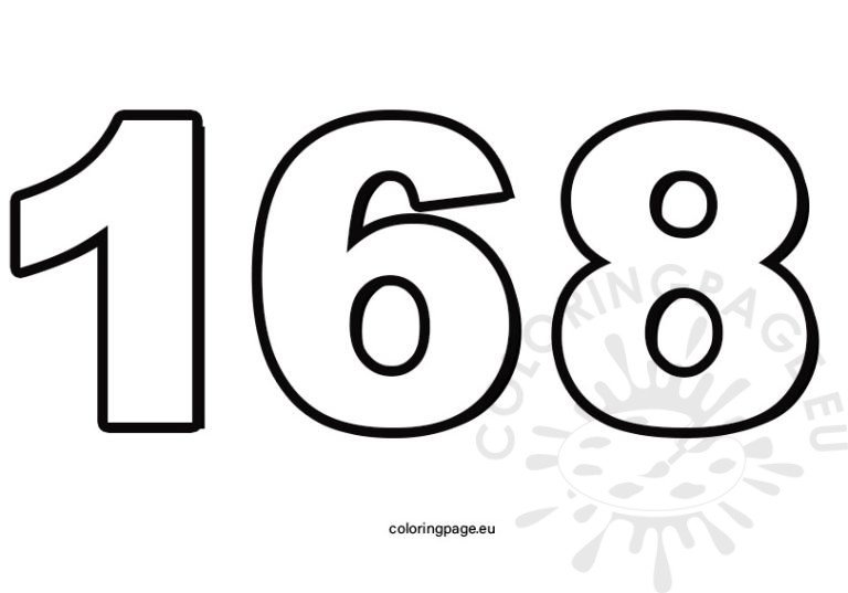 Number 168 printable | Coloring Page