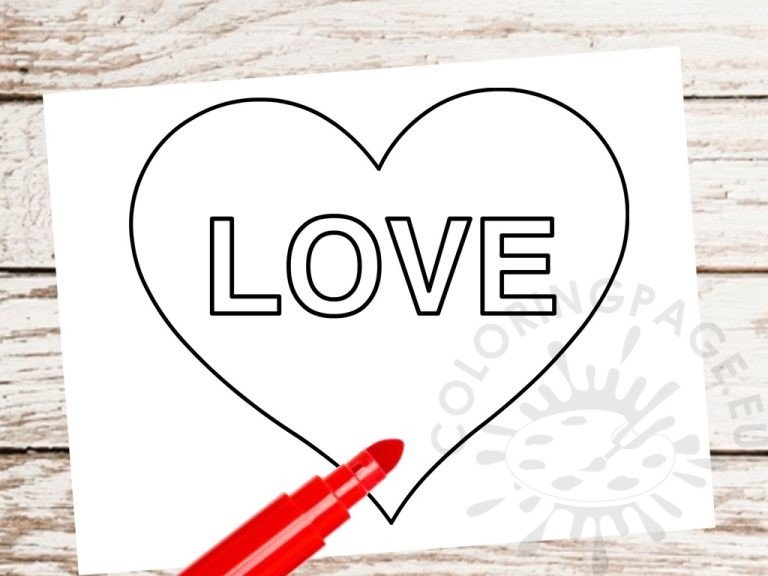 Love Heart template | Coloring Page