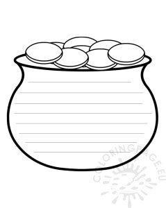 Pot of Gold Writing template | Coloring Page