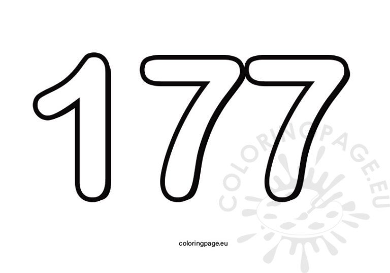 Number 177 vector image | Coloring Page