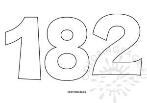 Number 182 shape | Coloring Page