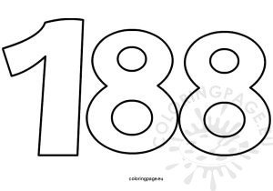 Number 188 outline | Coloring Page
