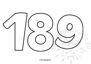 Number 189 shape | Coloring Page