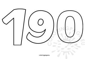 Number 190 printable | Coloring Page