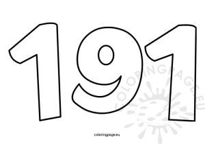 Number 191 Printable Coloring Page