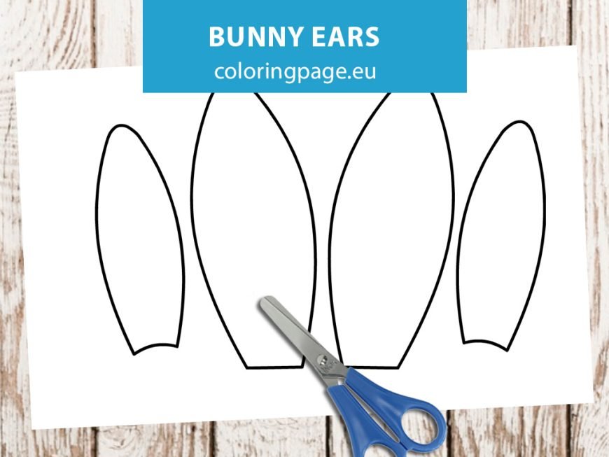 Bunny Ears shape printable | Coloring Page