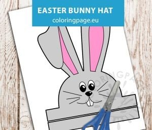 Bunny hat printable | Coloring Page