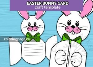 Bunny Shaped Card printable | Coloring Page