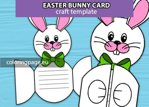 Bunny Shaped Card printable | Coloring Page