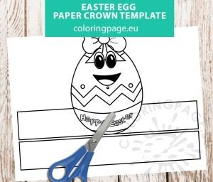 Easter egg paper Crown template | Coloring Page