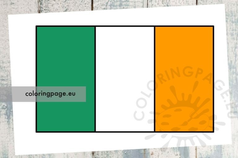 Printable Ireland flag image | Coloring Page