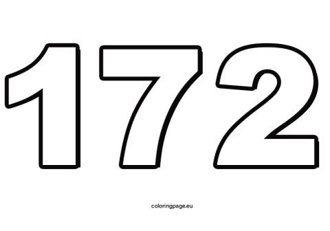 Number 172 printable | Coloring Page